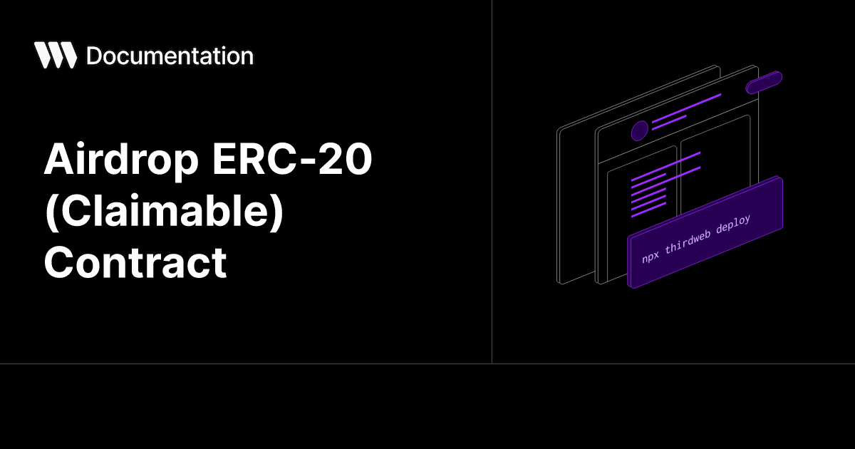 Airdrop ERC-20 (Claimable) Contract | thirdweb