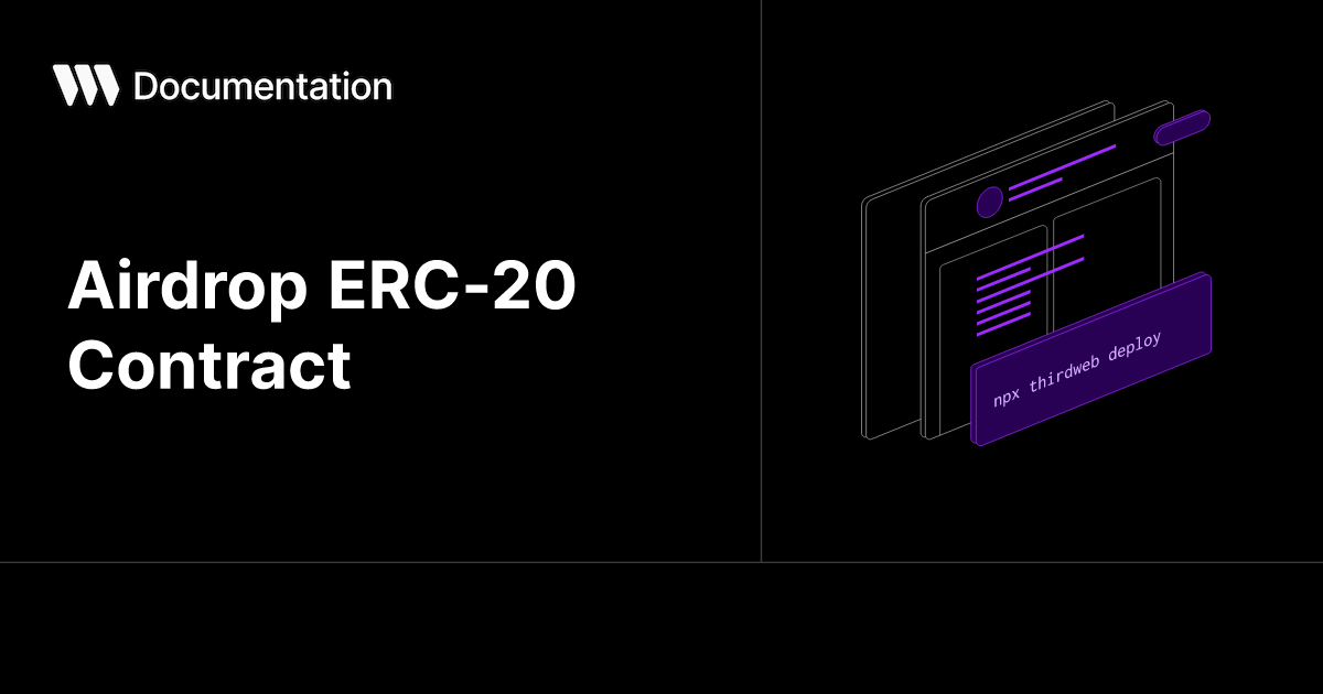 Airdrop ERC-20 Contract | thirdweb