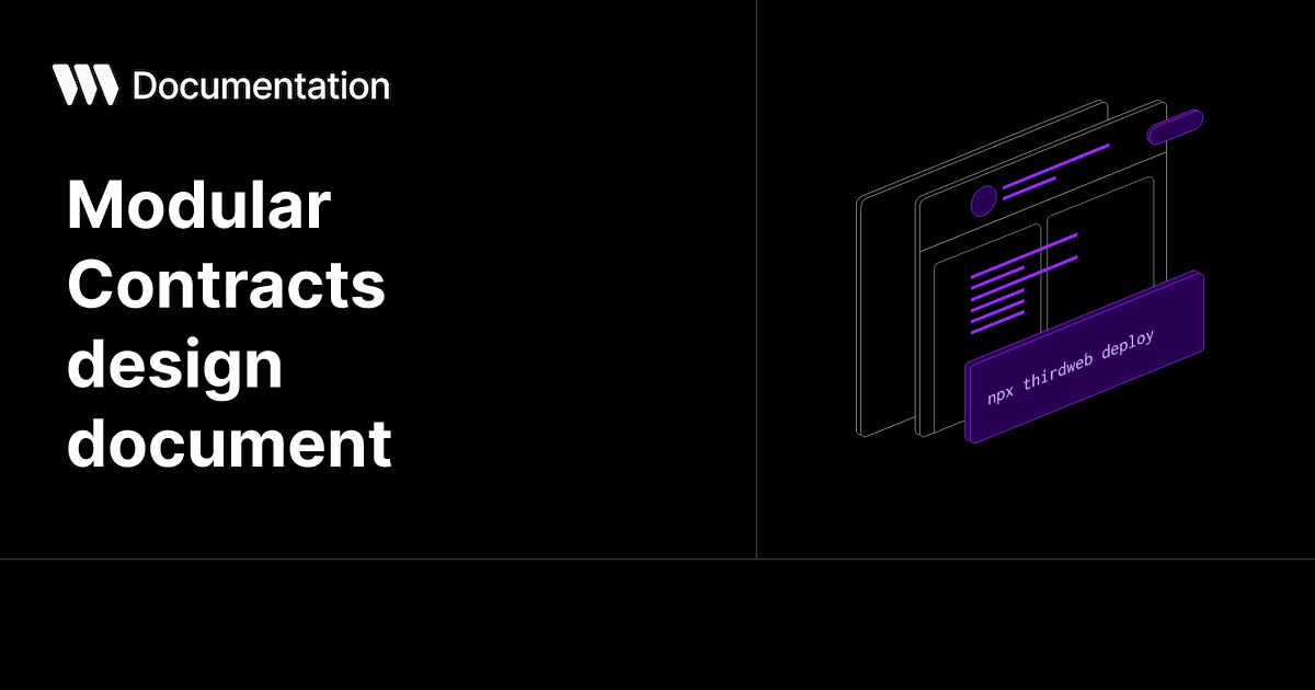 Modular Contracts design document | thirdweb