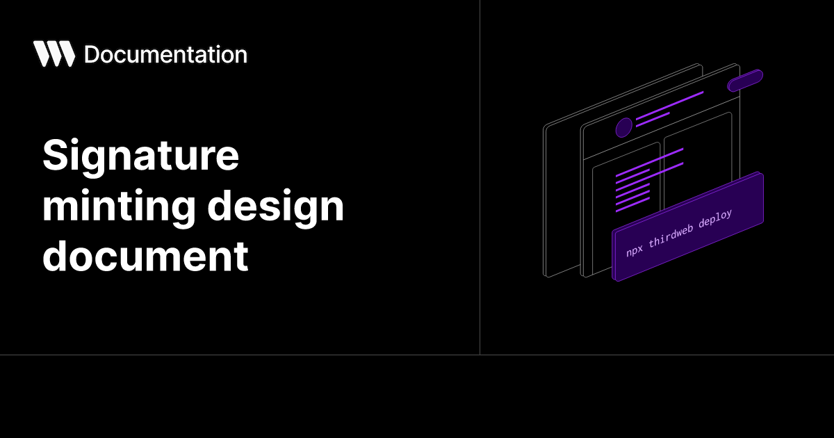 Signature minting design document | thirdweb