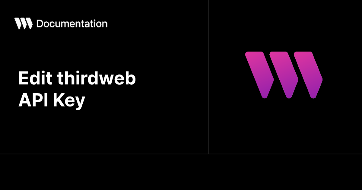 Edit thirdweb API Key