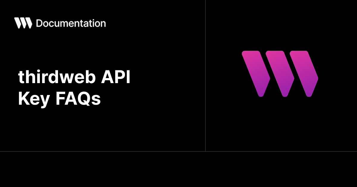 Thirdweb Api Key Faqs