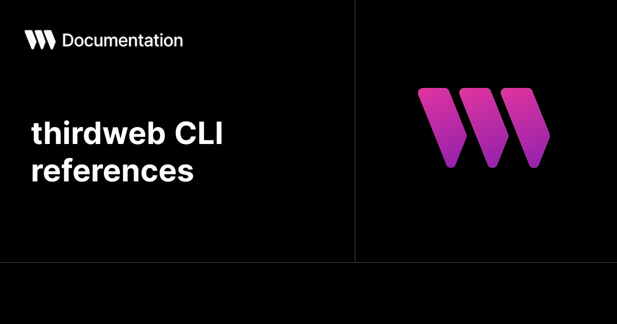 thirdweb CLI references