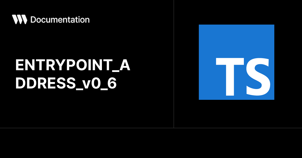 ENTRYPOINT_ADDRESS_v0_6 - TypeScript SDK