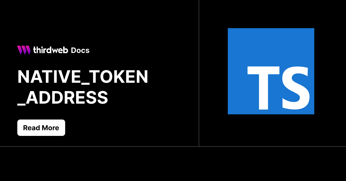 Native Token Address Typescript Sdk
