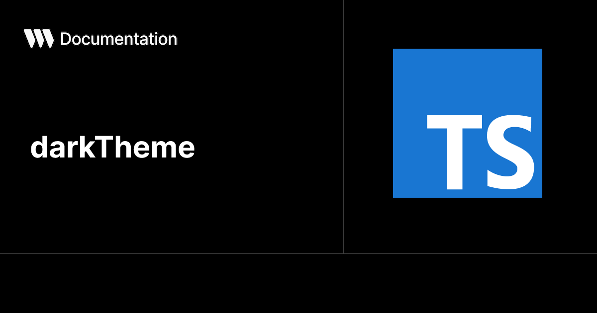 darkTheme - TypeScript SDK