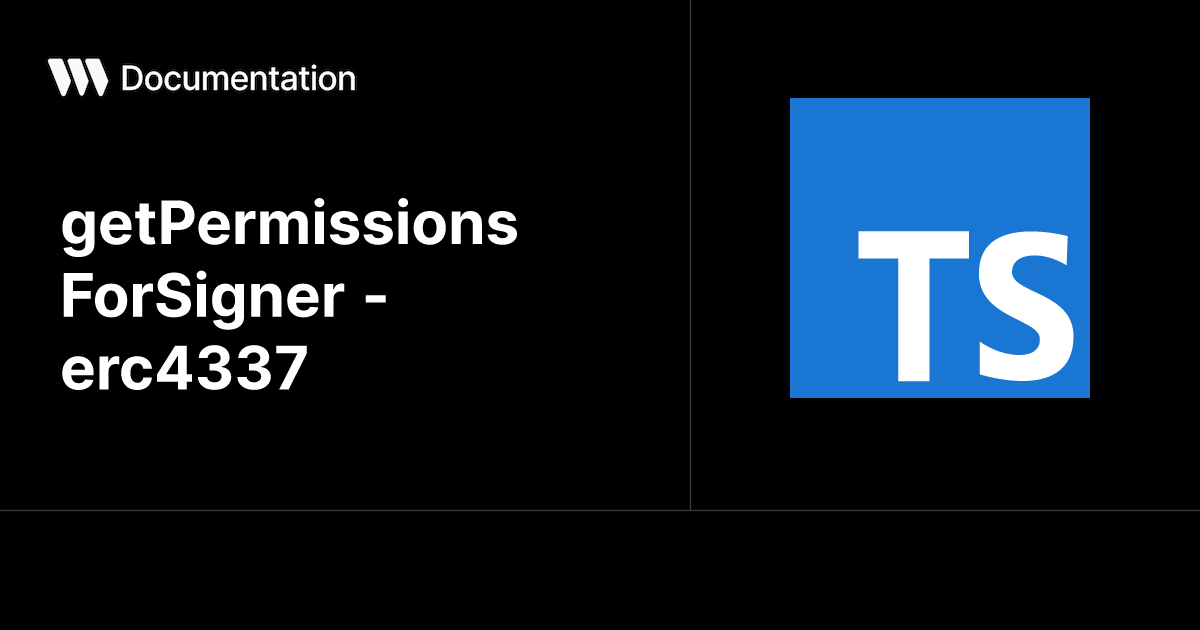 getPermissionsForSigner - erc4337 - TypeScript SDK