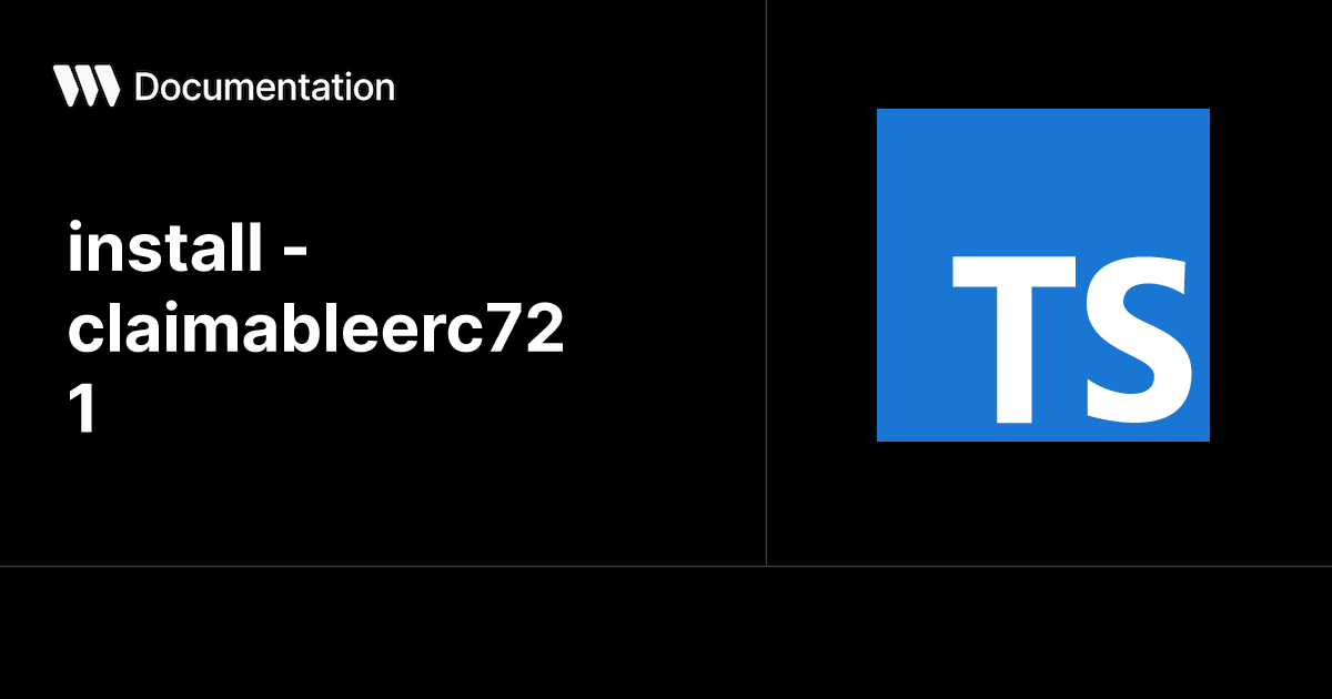 install - claimableerc721 - TypeScript SDK